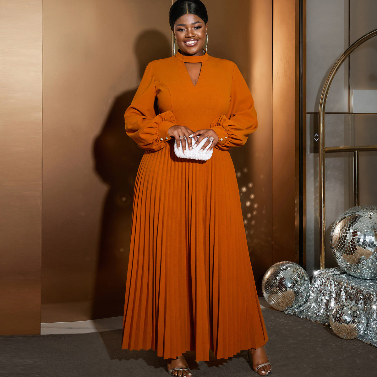 Plus Size Cutout Puff sleeve Dress – JeeBas